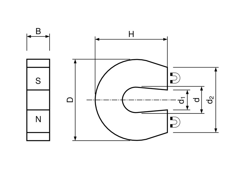 Kleine hoefijzer magneten rood gelakt | Weco Magneten.nl